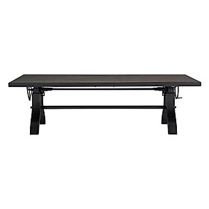Modway 96" Crank Height Adjustable Rectangle Conference Dining Table, Black