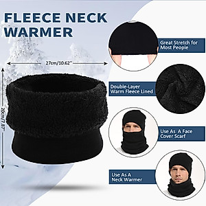 Winter Men Beanie Hat, Scarf, Touch Screen Gloves, 3 Pieces Winter Warm Clothing Set For Men, Black, One Size