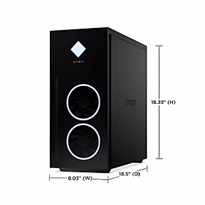 HP OMEN 40L Gaming Desktop, AMD Ryzen 5 5600G, GeForce RTX 3060Ti, 32GB RAM, 1TB PCIe SSD+1TB HDD, RGB, Bluetooth, Wi-Fi 6, USB-C, RJ-45, HDMI, Win 11 Pro