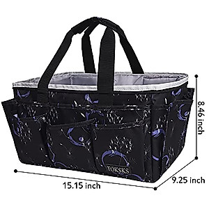 Craft Organizers Crafting Supplies Tote Art Supply Bag Planner Caddy Storage Craft Tote Scrapbook Bags Crafts Supply Carrier Handle Organization Black Flower