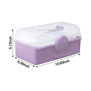 YBUTVY 11'' Three-Layer Multipurpose Organizer Storage Box/Tool Box, with 57 Grids beads Storage Box and Portable Handled Storage Case for Art Craft and Cosmetic