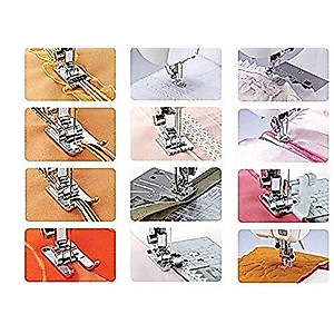 eoocvt 52pcs Domestic Sewing Machine Presser Feet Set for Brother, Babylock, Singer, Janome, Elna, Toyota, New Home, Simplicity, Necchi, Kenmore, and White Low Shank Sewing Machines