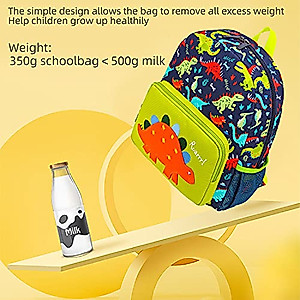 willikiva Kids Preschool Dinosaur Toddler Backpack for Boys and Girls School Bag(Orange Dinosaur)