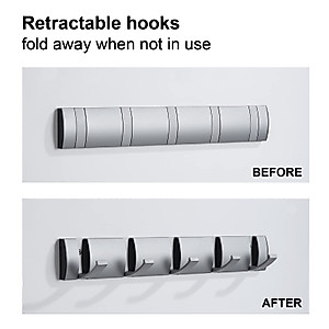 JYL HOME Wall-Mounted Coat Hooks, Grey