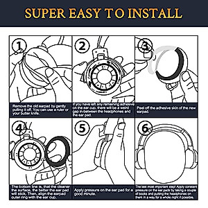 SOULWIT Protein Leather Earpads Replacement for Sony MDR-XB450, XB550, XB650 Headphones, Ear Pads Cushions for MDRXB450, XB450AP, XB550AP, XB650BT Headset