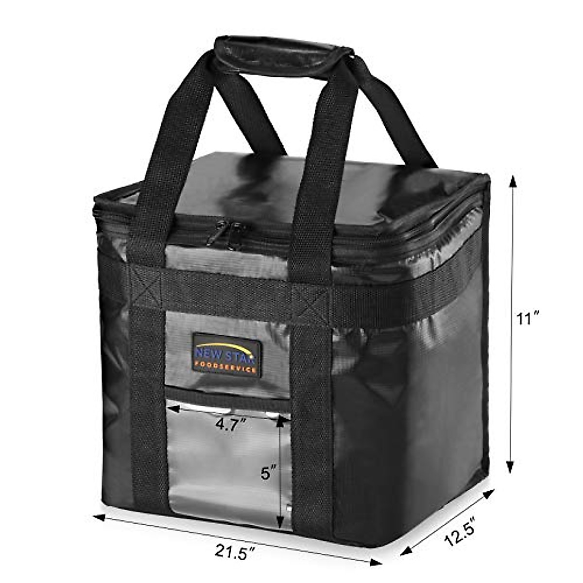 New Star Foodservice 1028683 Commercial Quality Insulated Food Delivery Bag Half-Size, 12" W x 11.5" H x 9.5" D