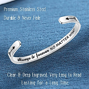 SAM & LORI Long Distance Relationship Gifts Best Friend Bracelet for Women Cuff Friendship Couples Bestie Sister Stuff Anniversary Valentines Christmas Day Always and Forever