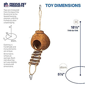 Prevue Hendryx 62801 Naturals Coco Hideaway with Ladder Bird Toy,1 Count (Pack of 1)