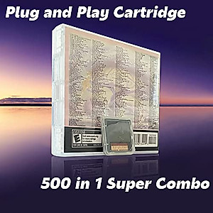 500 in 1 Game Cartridge Classic Nostalgic Games Pack Retro Game Combo Compatible Support with Handheld Dual Screen Console