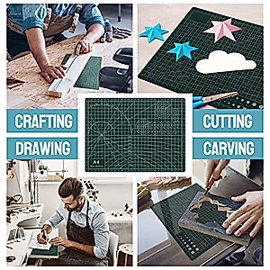 Silicone Painting Mat, Silicone Art Mat for Kids - Silicone Craft Mat with A4 Cutting Mat, Silicone Painting Mat for Kids, Art, Handmade, Crafts, Sewing and Scrapbooking (Rain Blue Green)