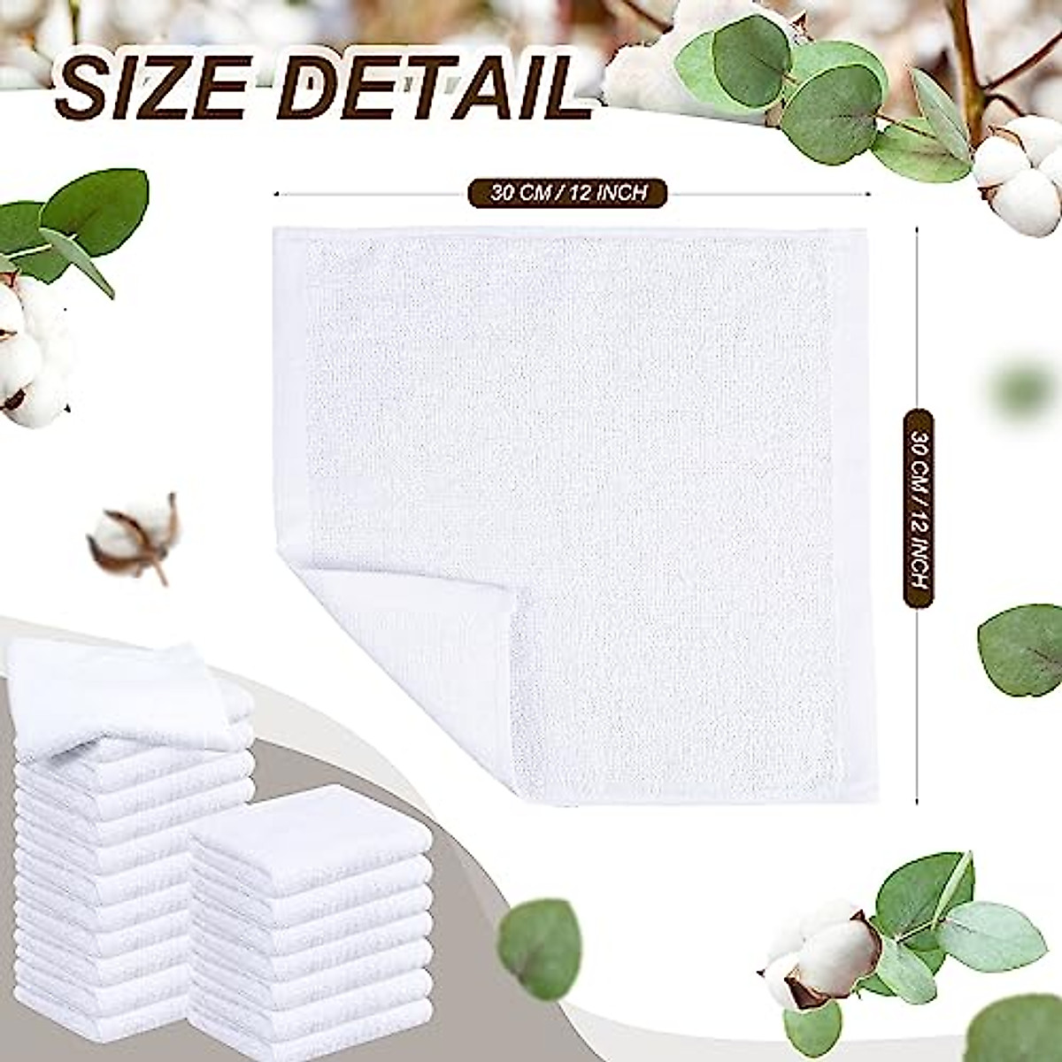 300 Pcs Cotton Terry Towel Bulk Cleaning Cloths White Cotton Terry Cloth for Cleaning Bar Rags Bulk High Absorbent Multipurpose Terry Shop Towels or Home, Kitchen, Automotive, Garage (12 x 12 Inch)