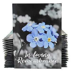 50pc Premium Pre-Filled Forget Me Not Seeds Packets ''in Loving Remembrance'' Funeral Favors for Guests, Celebration of Life Decorations, Forget Me Not Seeds Packets, Sympathy, pre Seed, Service