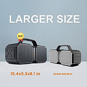 BUGANI Bluetooth Speaker, M83 Upgraded Wireless Waterproof Portable Speakers, Better Bass, Longer Battery Life, Mobile Power, Suitable for Outdoor Travel, Camping,Party