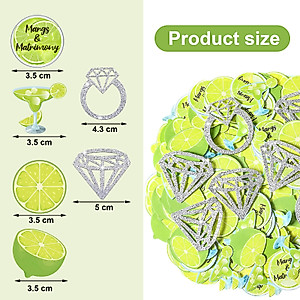WinnerWhy 300 Pcs Margarita Glasses Confetti Margs and Matrimony Bachelorette Confetti Diamond Ring Motif Confetti Margarita Table Confetti Decor for Mexican Day Bridal Shower Tropical Party