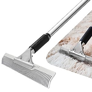 Carpet Rake - Carpet Rake for Pet Hair Removal - Carpet Brush Carpet Broom for Fluffy Rug - Carpet Hair Removal Tool, Pet Hair Carpet Rake, Rug Rake for Carpets for Pet Hair Rake for Carpet Cleaning