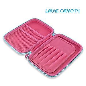 rockpapa High-Capacity Princess Pencil Case, Pencil Box, Storage Box for School Students Girls Teens Kids Toddlers Pink