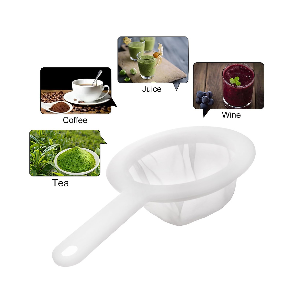 Clscea Fine Plastic Nylon Strainer kitchen Fine Mesh Sieve 80 mesh