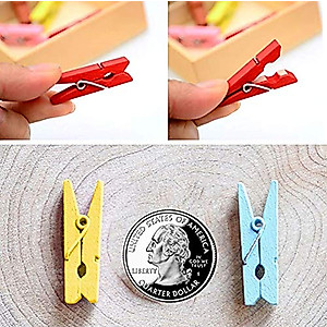 DurReus Tiny Clothes Pins Colorful Hang Up Photographs Drawings Party Clips Decor Baby Shower Game with Twine Pack 50 Pink