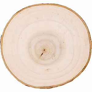 Plaid Round with Bark Wood Surfaces, 7"