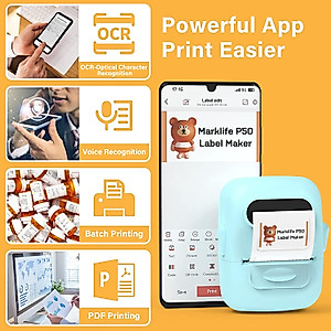MARKLIFE Label Maker Machine with Tape Barcode Label Printer - Mini Portable Bluetooth Thermal Labeler for Address Clothing Jewelry Retail Barcode Small Business Home Office Compatible Phones &PC
