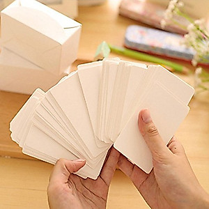 Fecedy 100pcs Blank Kraft Paper Card Word Card Message Card DIY Gift Card (White)