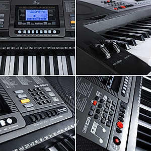 Joy 61-Key Lighted Touch Sensititive & USB-Midi(App) Keyboard Kit with Stand, Stool, Headphone & Power Supply (KL-92UT-KIT)