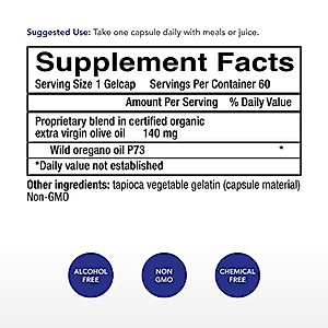 Physician's Strength Wild Oil of Oregano - 60 Gelcaps - Non-GMO - 60 Servings