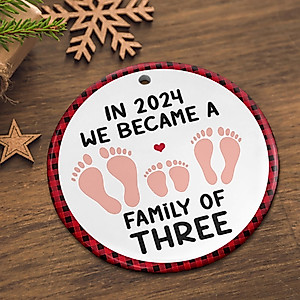 OASSIE Baby First Christmas Ornament 2024 - Christmas Baby Gifts, Newborn Baby Girl, Boy, New Parents Gifts for Couples, First Time Mom, Dad Gifts - Christmas Decorations Ceramic Ornaments