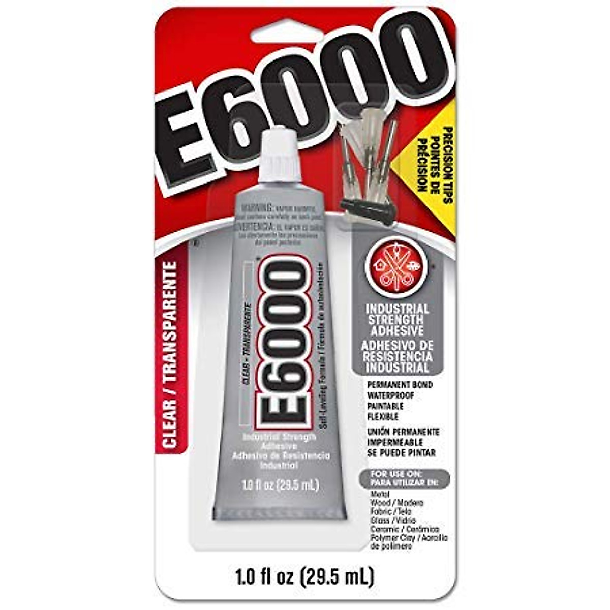 E6000 231020 Adhesive with Precision Tips, 1.0 fl oz