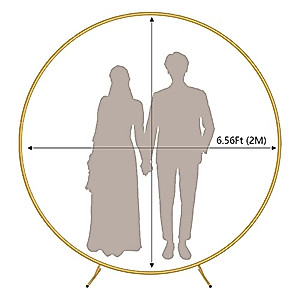 Esyun 6.56Ft Round Backdrop Stand, Metal Circle Wedding Arch Backdrop Stand Balloon Circle Arch Stand Suitable for Birthday Party, Wedding (2M)