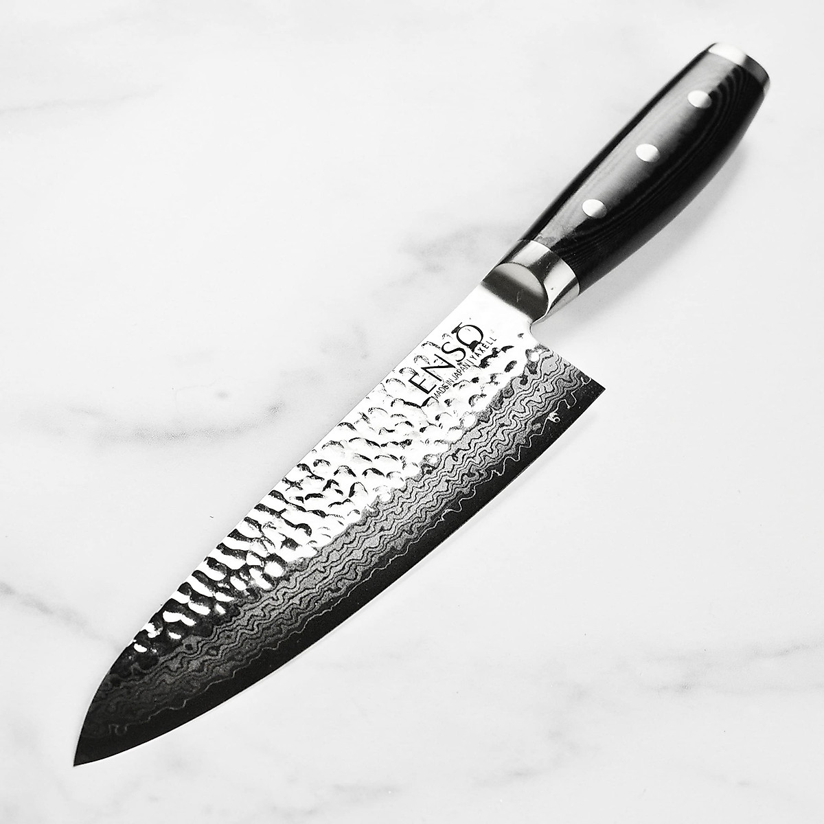Enso Chef's Knife - Made in Japan - HD Series - VG10 Hammered Damascus Stainless Steel Gyuto - 8"