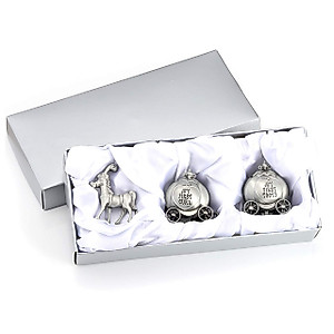 Yoption Baby First Haircut Keepsake Baby First Tooth Keepsake Box Set, Zinc Alloy Pumpkin Carriage Baby Tooth and Lanugo Container Keepsake Boxes for Baby Toddler Gift