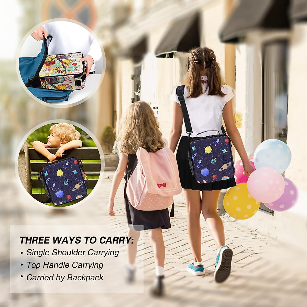 ALAZA Kids Lunch Box Universe Planet Insulated Soft Bag Mini Cooler Back to School Thermal Meal Tote Kit for Boys a02