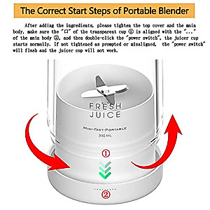 OTPEIR Personal Size Blender, Portable Blender, Battery Powered USB Blender (Pink)