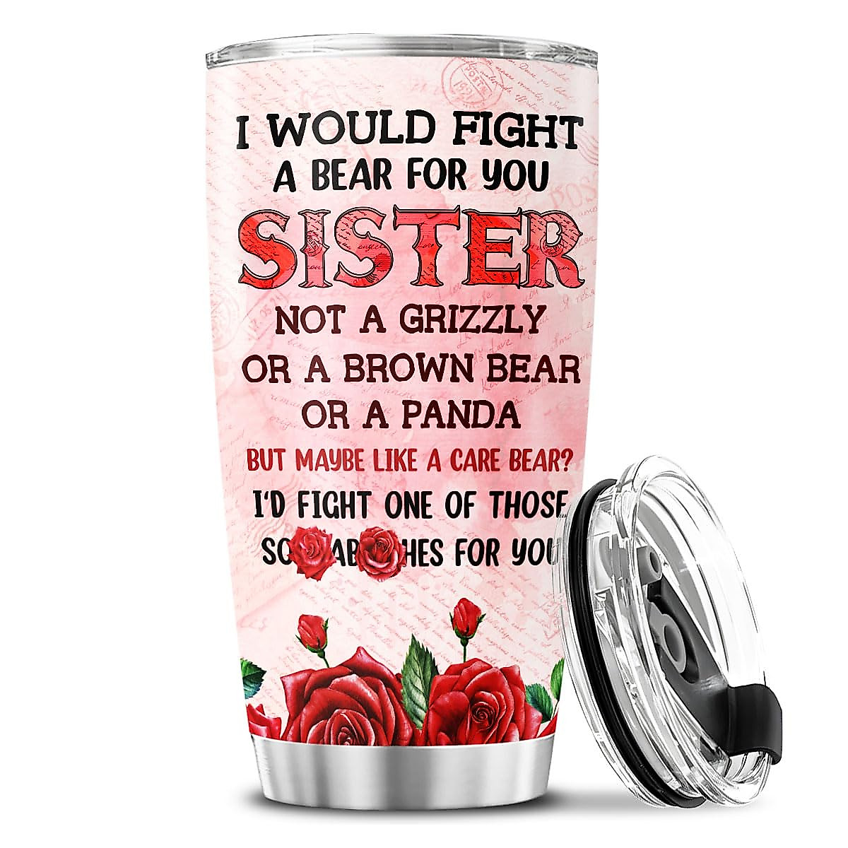 HUBUPU Tumbler 20 Oz With Lid And Straw, Soul Cups From Tumblers Sisters, Sister My Person, Sister Gifts