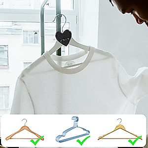 18pcs Space Saving Hanger Hooks, Love Heart Hangers Space Saving Clothes Hanger Connector Hooks for Clothes Hanging Closet Organization