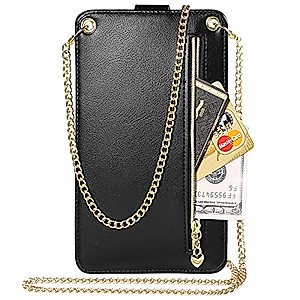 YICHEEY Cell Phone Purse Wallet Small Crossbody Bags for Women Mini Shoulder Bag with Card Slot (Black)
