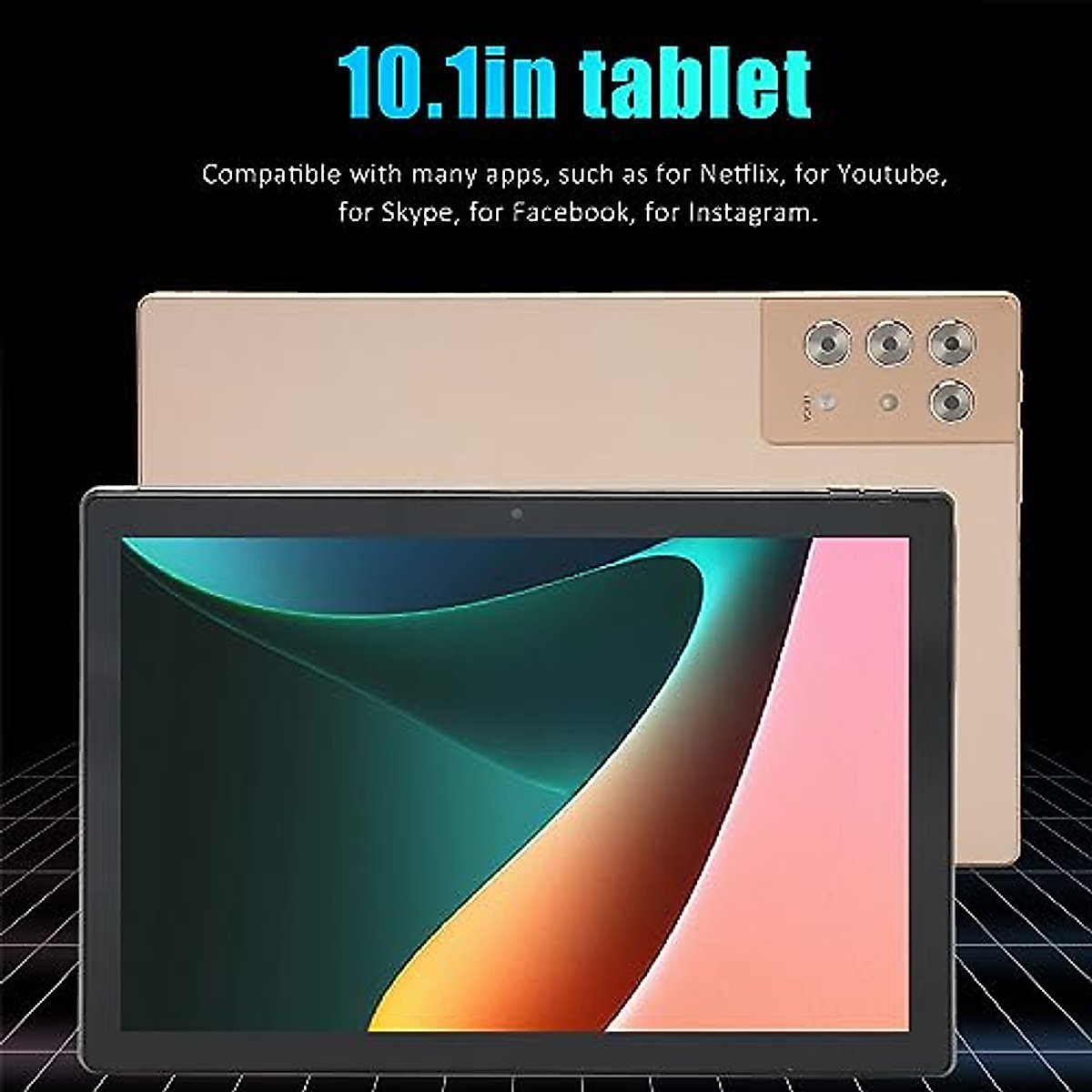 2 in 1 10 Inch Tablet for Android 12, 2.0Ghz 8 Core CPU, 8 + 256GB, 1960 x 1080 FHD HD Touch Screen, 2.4GHz and 5G WiFi, with Keyboard and Mouse, Bluetooth 5.0, 4G Calling (US