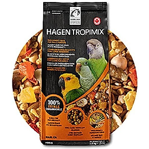 Hagen Tropimix Enrichment Food for Small Parrots, 4 lb. (1.8 kg) - HARI Small Parrot Food with Seeds, Fruit, Nuts, Vegetables, Grains, and Legumes