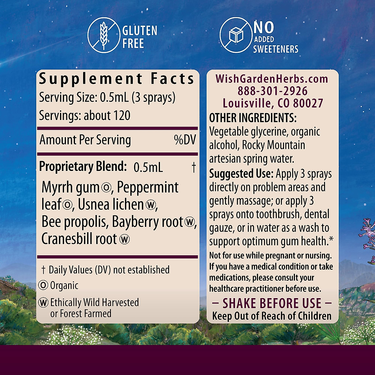 WishGarden Herbs Gum Strength Oral Health Aid - Natural Oral Gum Rinse Supplement for Adults with Myrrh & Usnea, Gum Health Mouthwash Supports Healthy Inflammatory Response and Oral Microbiome, 2oz