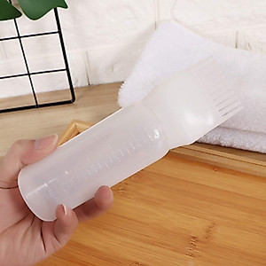 2 Pieces Root Comb Applicator Bottle Hair Coloring Dye Bottle Scalp Treament Essential Salon Hair Cleansing Bottle With Graduated Scale, Purple