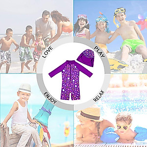 upandfast Baby Swimsuits UPF 50+ Sun Protection Long Sleeve One Piece Zip Swimwear(Purple, 6-9 Months)