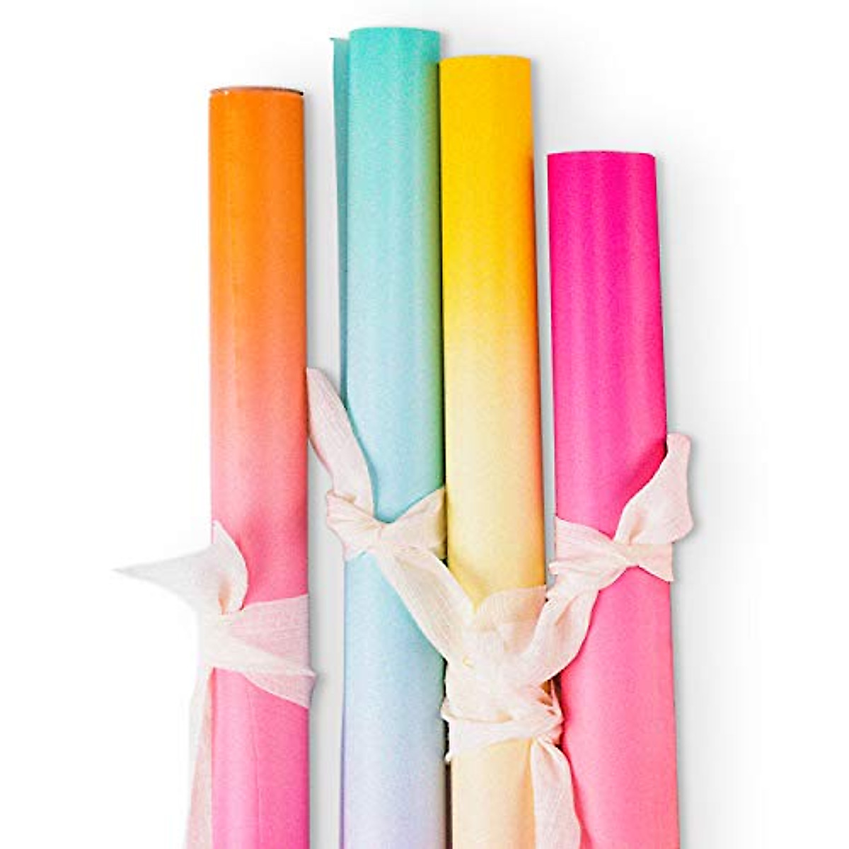 WRAPAHOLIC Wrapping Paper Roll - Gradient Color for Birthday, Wedding, Holiday Baby Shower - 4 Rolls - 30 inch X 120 inch Per Roll