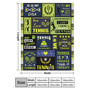 Jreergy Tennis Blanket Gifts for Tennis Player Warm Throw Blanket for Boys Girls Sport Lover Blanket for Sofa Camping Couch 40"x50"