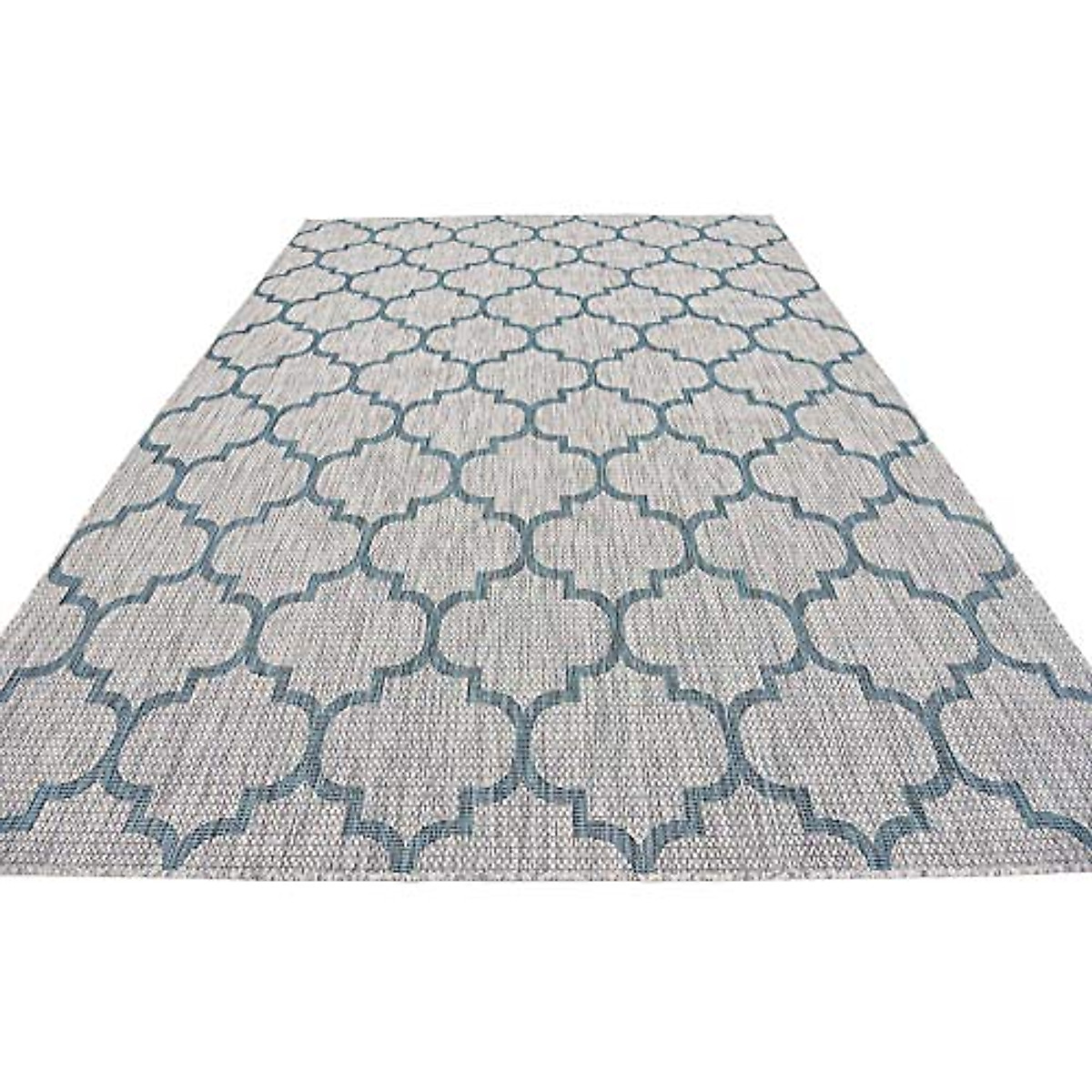 Unique Loom Outdoor Trellis Collection Area Rug (7' 1" x 10' Rectangle, Gray/ Ivory)