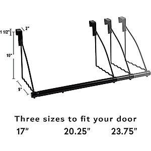 HOLDN’ STORAGE Over The Door Hanger - Door Rack Hangers for Clothes - Bathroom Over Door Hanger for Hanging Clothes & Towels - Over The Door Clothes Drying Rack, Black