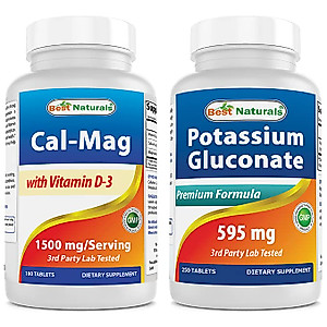 Calcium Magnesium with Vitamin D3 1500mg & Potassium Gluconate 595 Mg