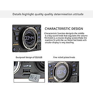 Boomboost AV252 12V 1 DIN SD Card FM Car Radio Stereo MP3 Radio Built-in Speakers with Bluetooth Host Speakers BT Hands Free Calling USB Charging