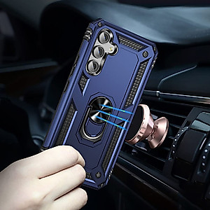 for Samsung A54 5G Case, Galaxy A54 5G Phone Case with HD Screen Protector, [Military Grade 16ft. Drop Tested] Ring Shockproof Protective Phone Case for Samsung Galaxy A54 5G,Blue