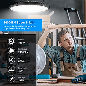 200W UFO LED High Bay Light, High Bay LED Lights 30,000LM(800W MH/HPS Eqv.) 110V~277V UL Certified Plug with Safety and high Brightness, Suitable for Commercial